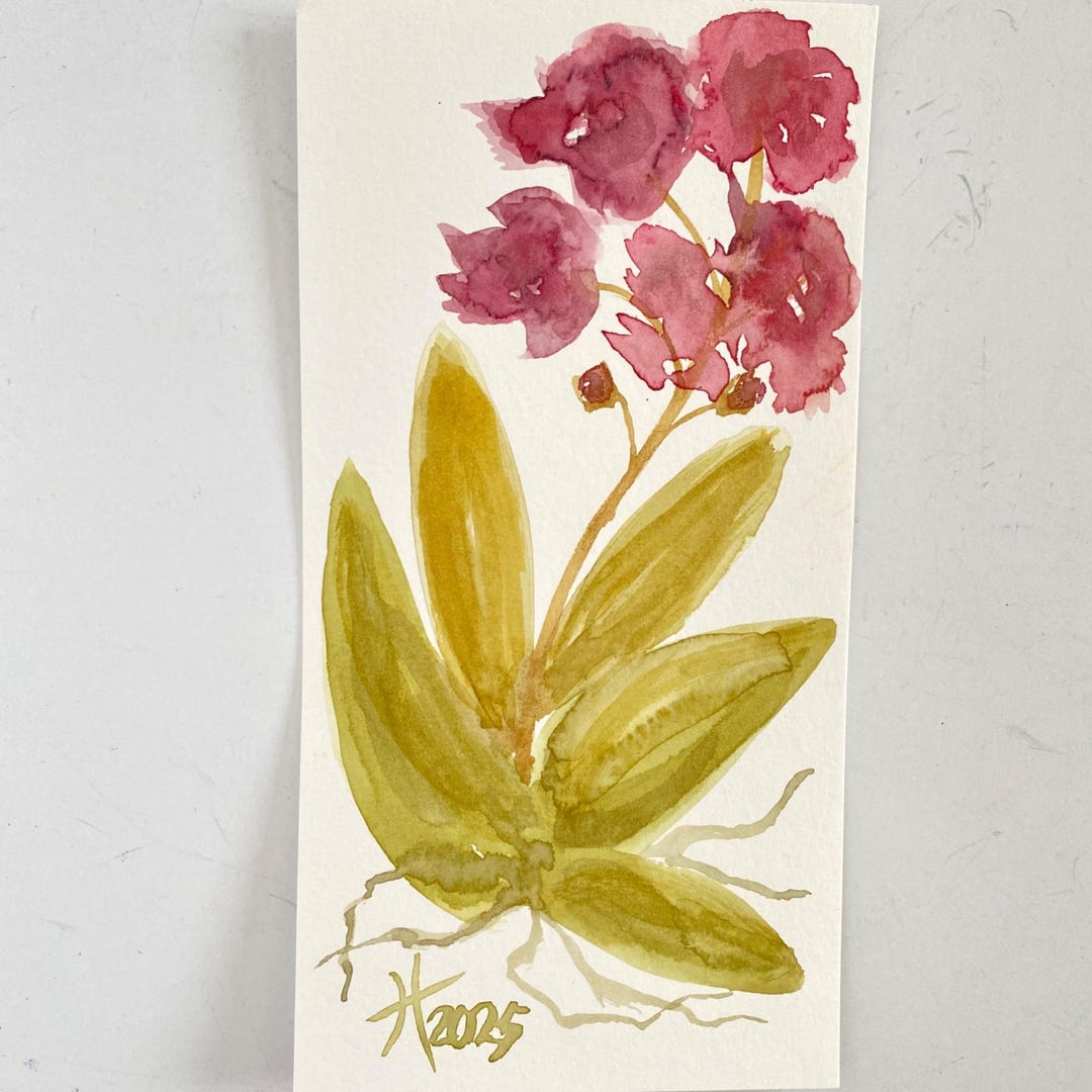 Loose Orchid 2 Original Art Watercolor Painting on 8x10in Acid Free ...