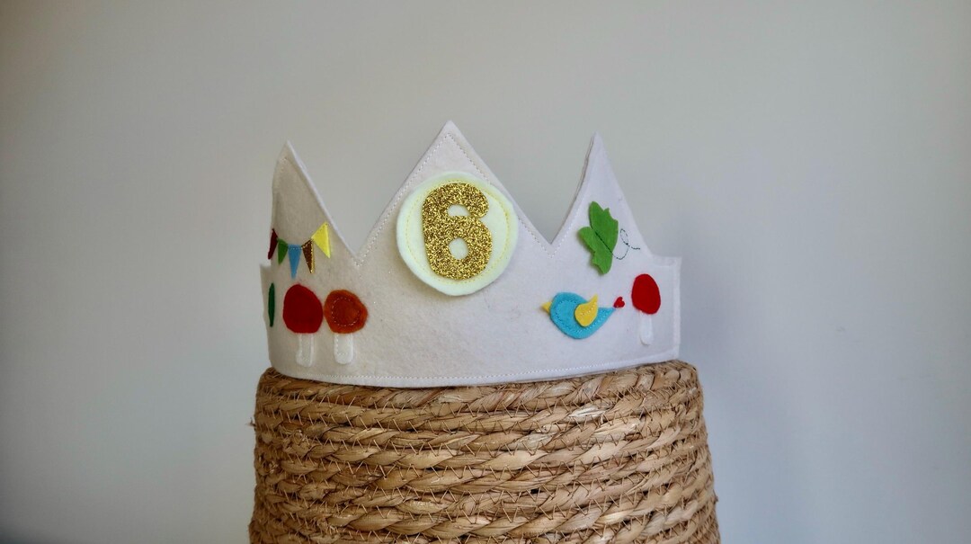 Birthday Crown for Children “forest Friends” – Felt Crown With Leaves ...