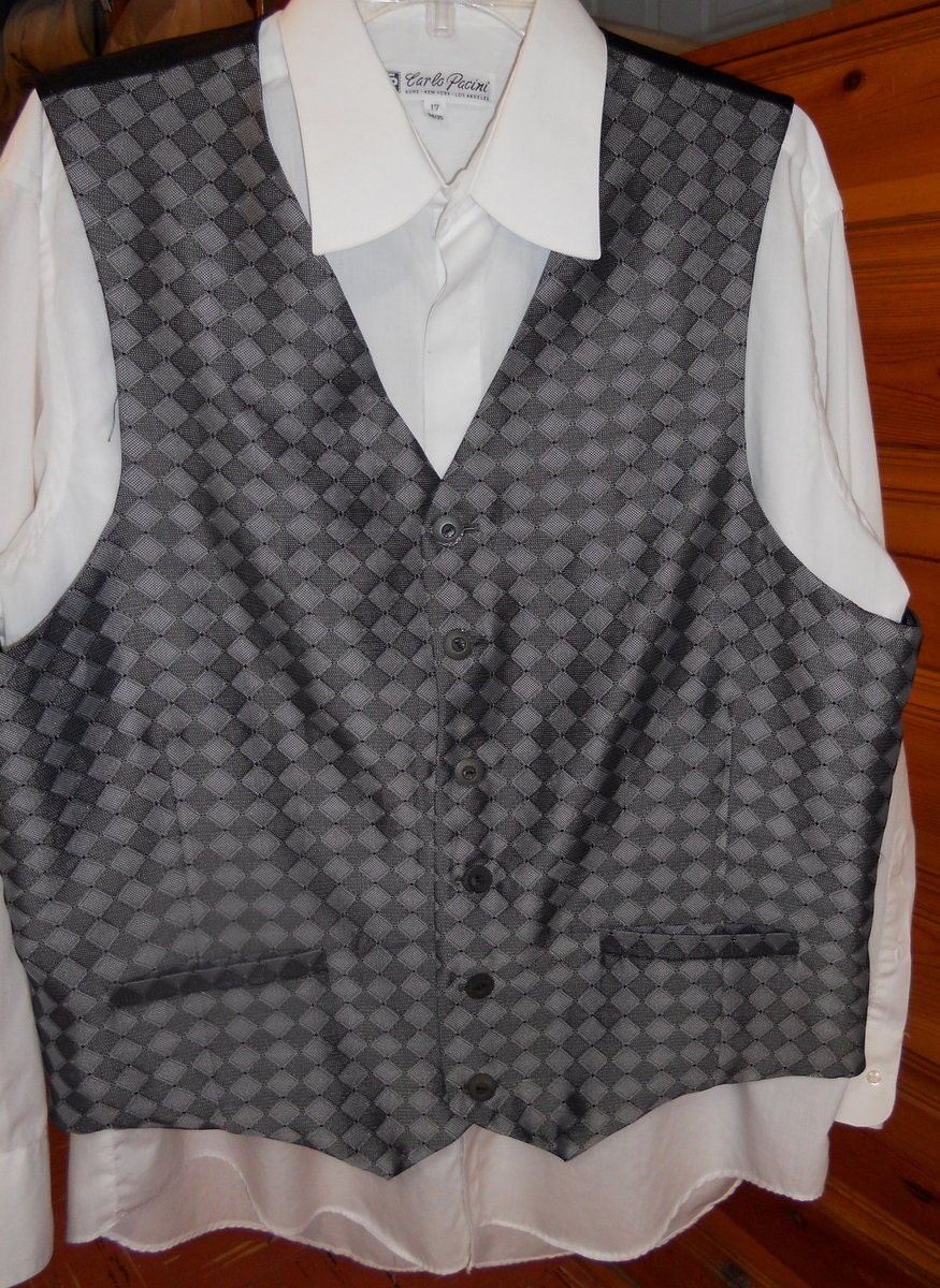Silver Grey Jacquard Clasic Men's Vest, Size XL Mens Vest, Ready to ...