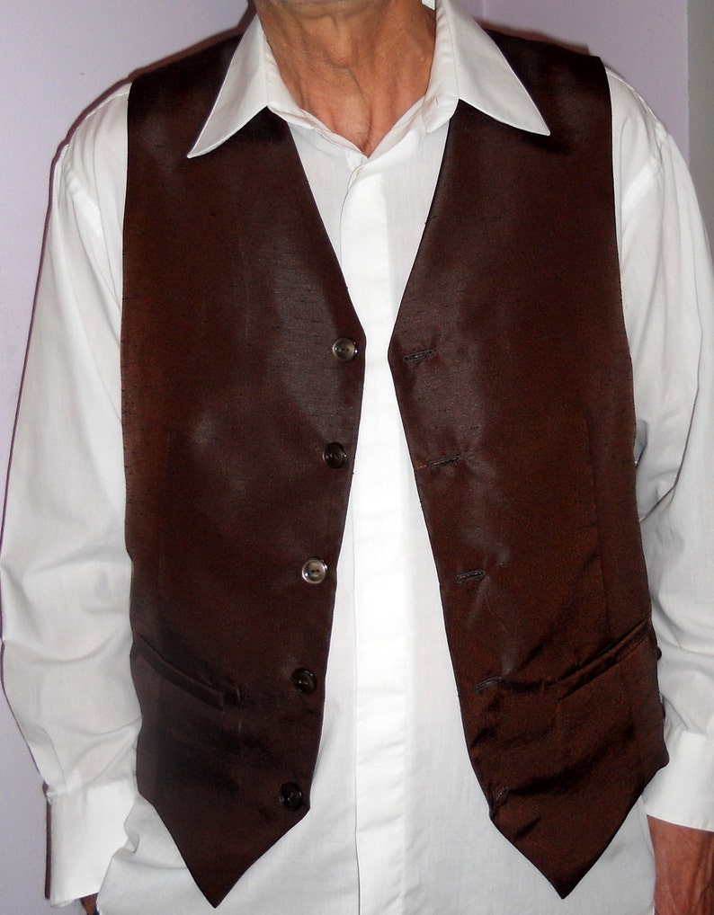 Chocolate Brown Men's Vest, Size XL, Classic Formal Mens Vest, Ready to ...