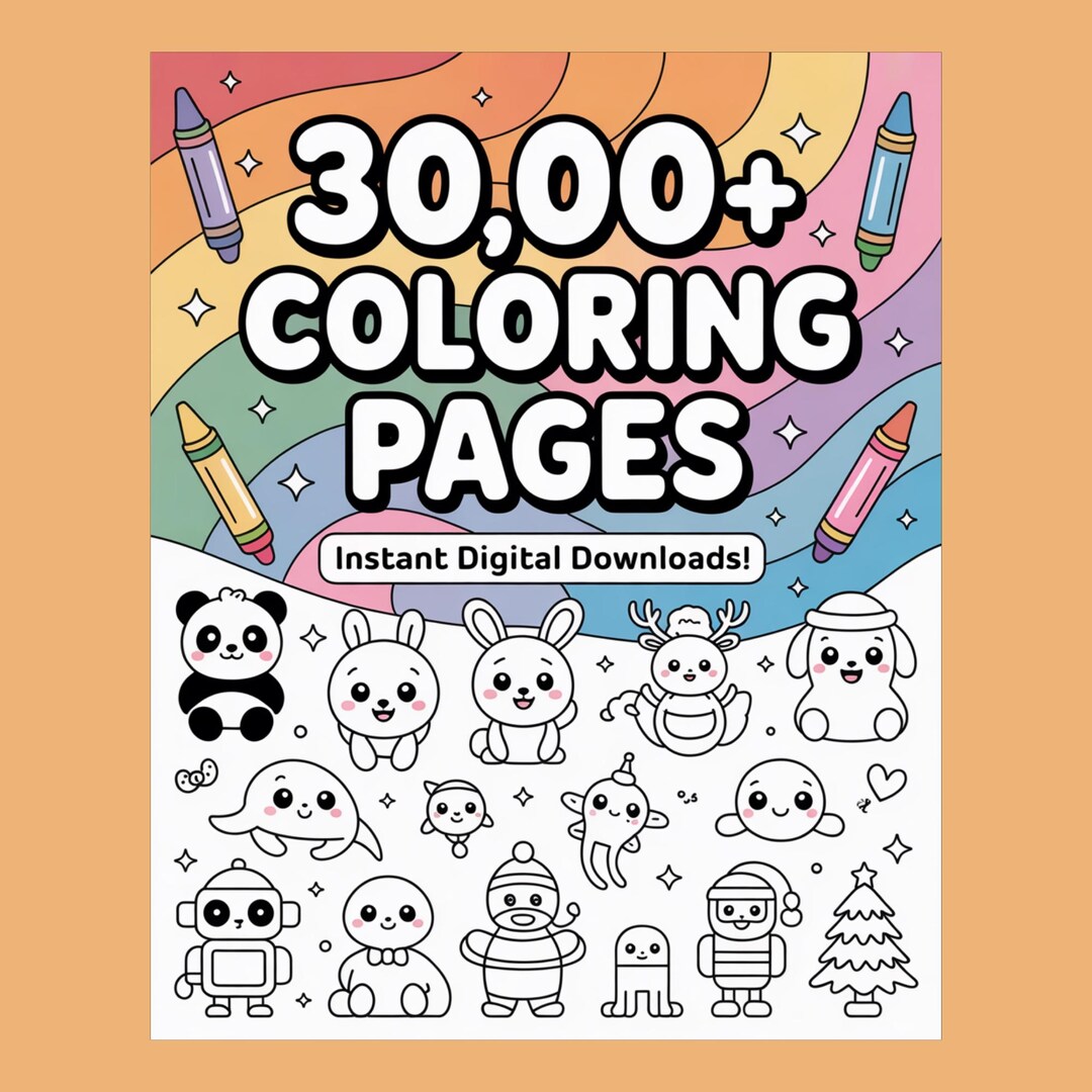 30,000+ Coloring Pages Mega Bundle PLR Kids Adults Printable PDF ...