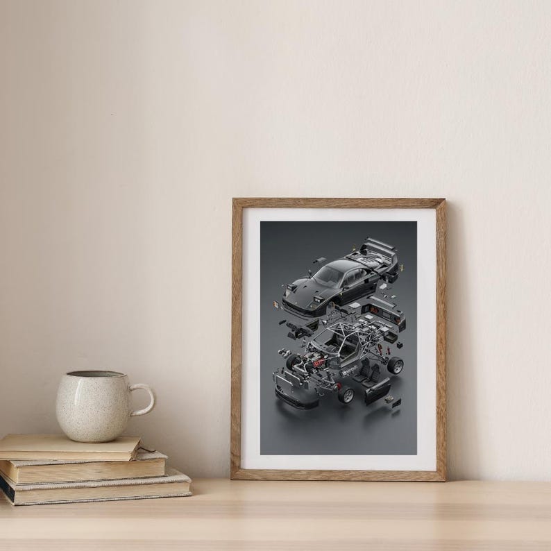Ferrari F40 Exploded View Wall Art | Supercar Anatomy Print - Etsy