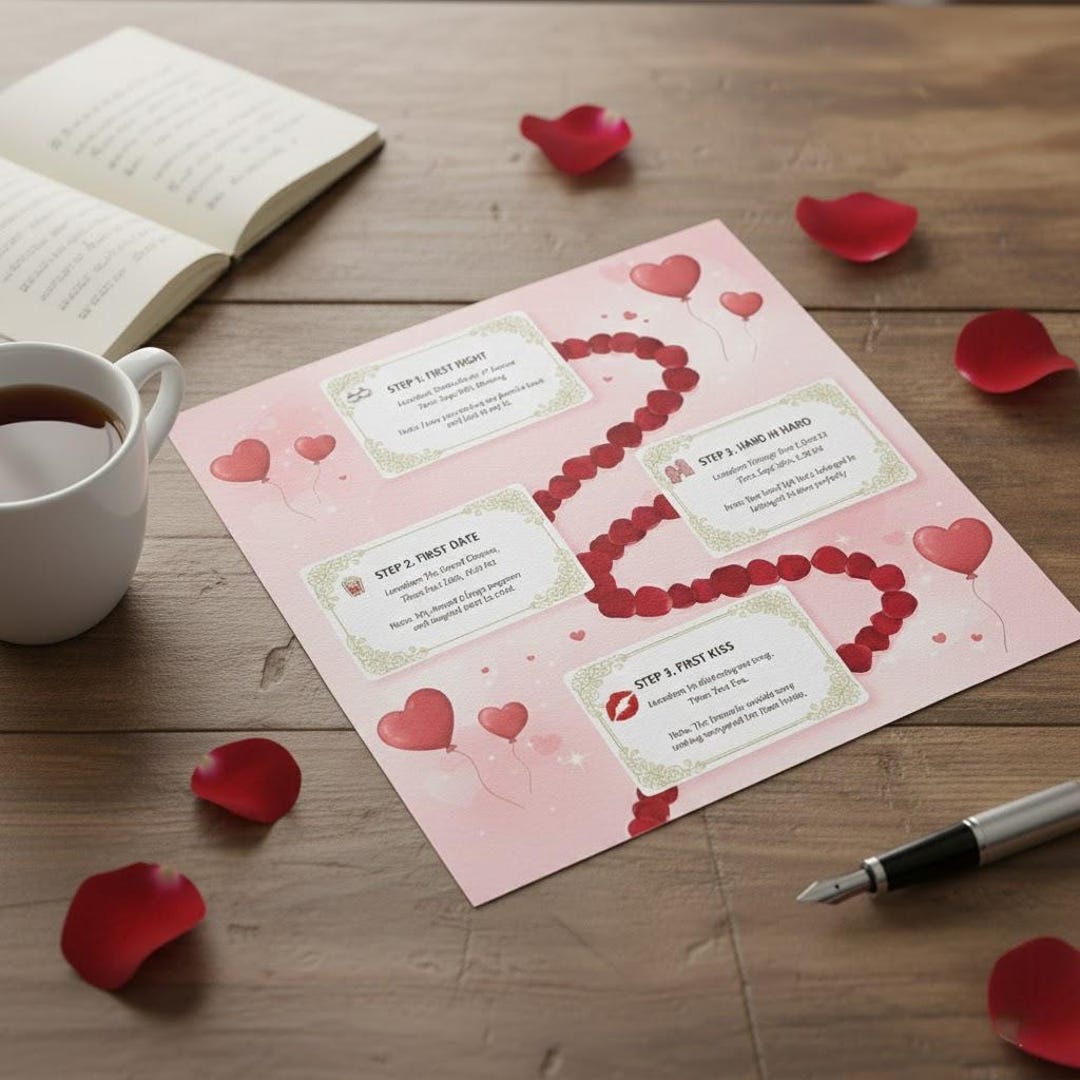 Custom Relationship Roadmap Poster, Printable Anniversary Gift for Her ...