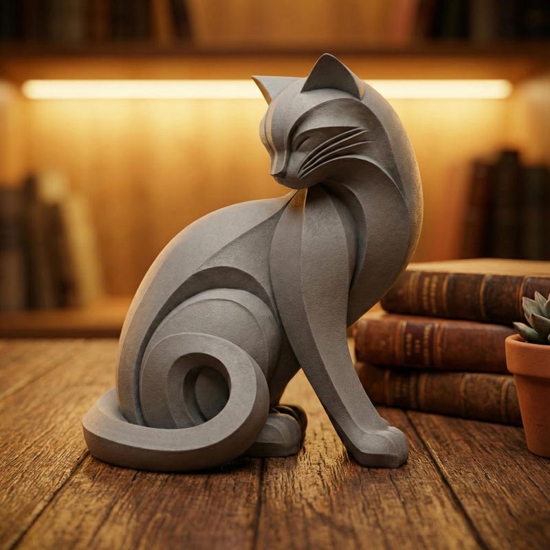 Abstract Cat Stl - Etsy
