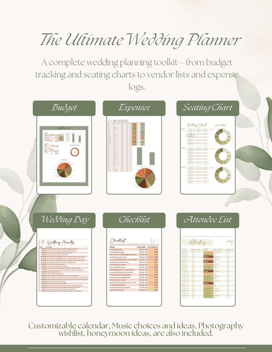 Digital Wedding Planner | Excel Templates for Stress-free Planning - Etsy