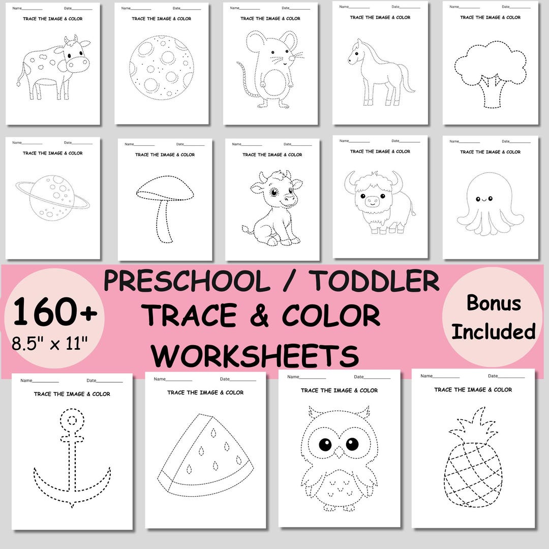 Preschool Tracing Worksheets Printable, Toddler Pre-k Handwriting ...