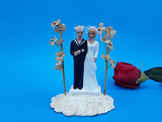 Vintage Navy Wedding Cake Topper Military Wedding Cake - Etsy
