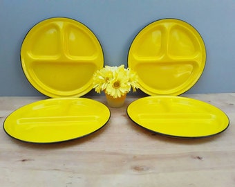 Vintage Enamelware Plates Yellow Enamelware Yellow Graniteware Outdoor ...