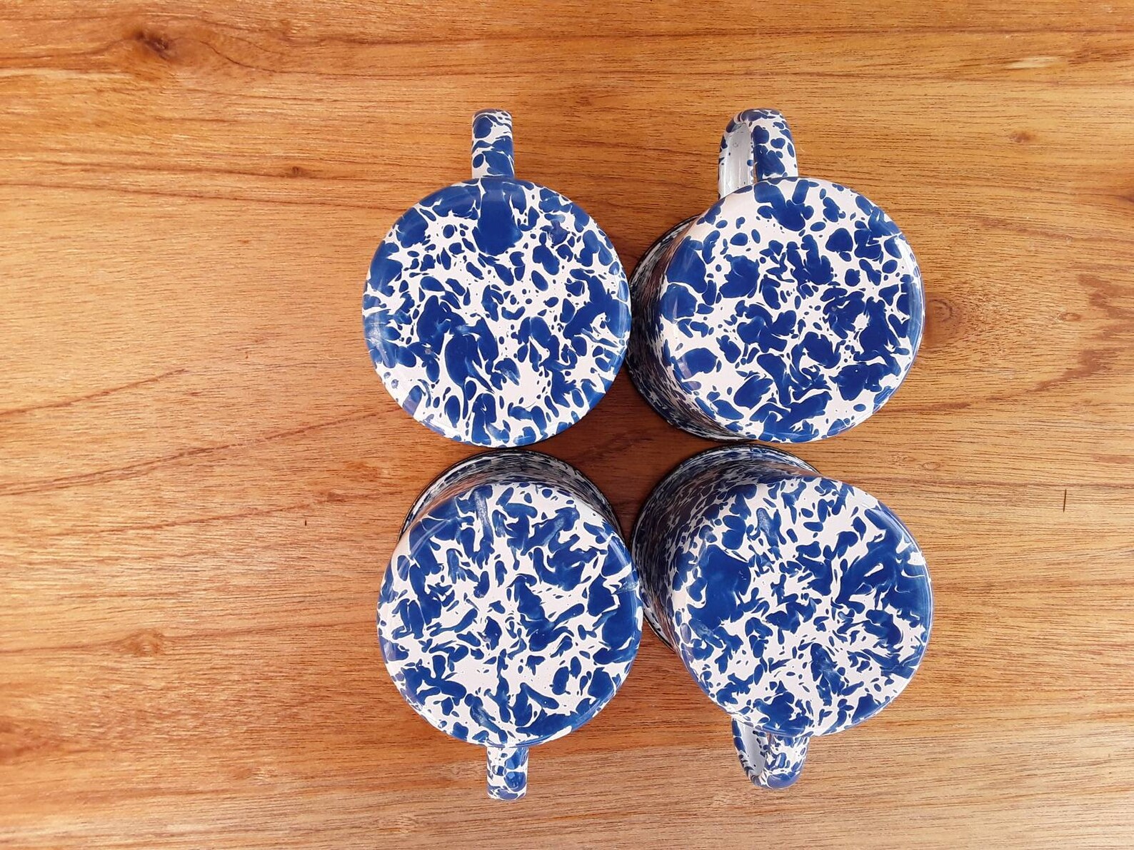 Vintage Enamelware Mugs Blue White Enamelware Camping | Etsy