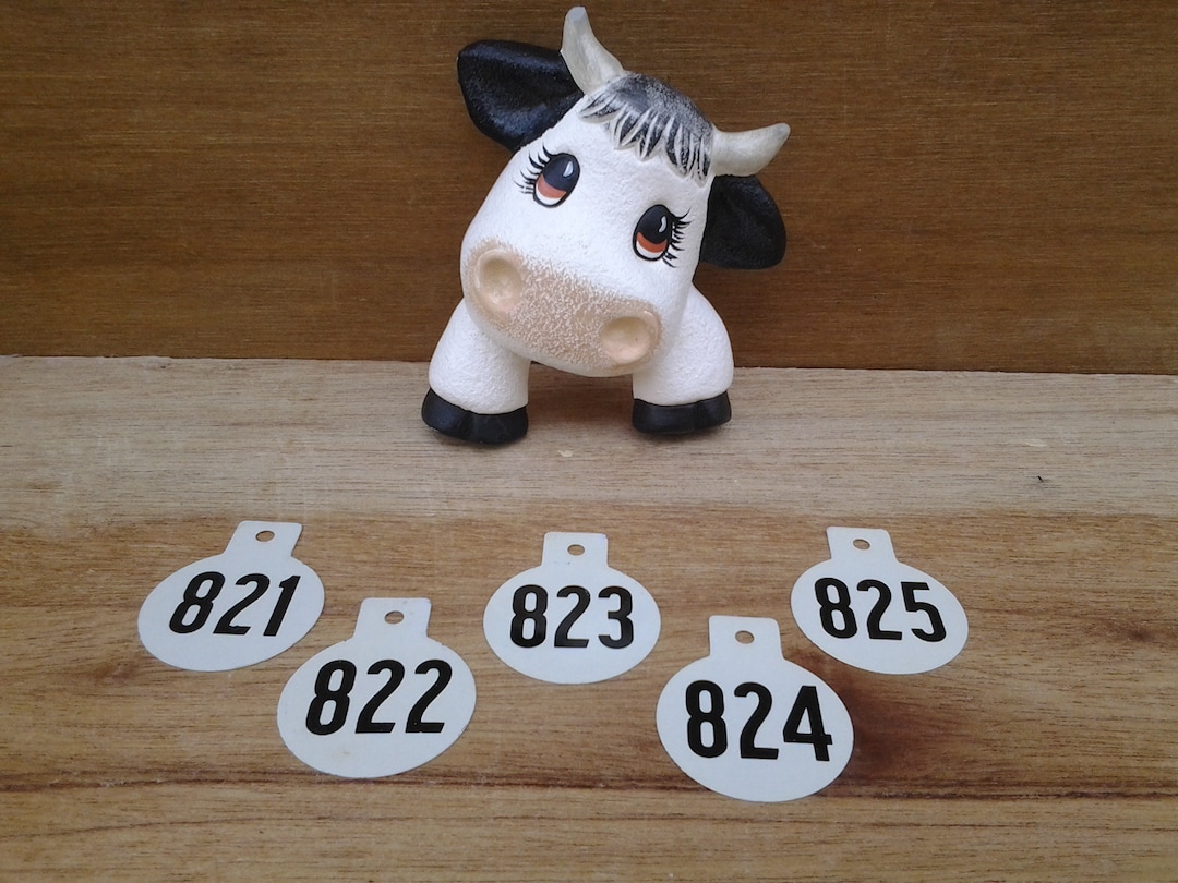 Vintage Cow Ear Tags - Livestock ID Tags - Industrial Art - Steampunk ...