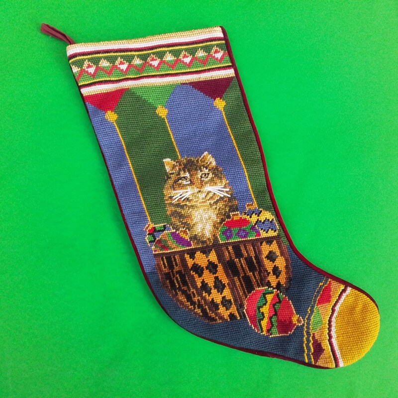 Cat Needlepoint - Etsy