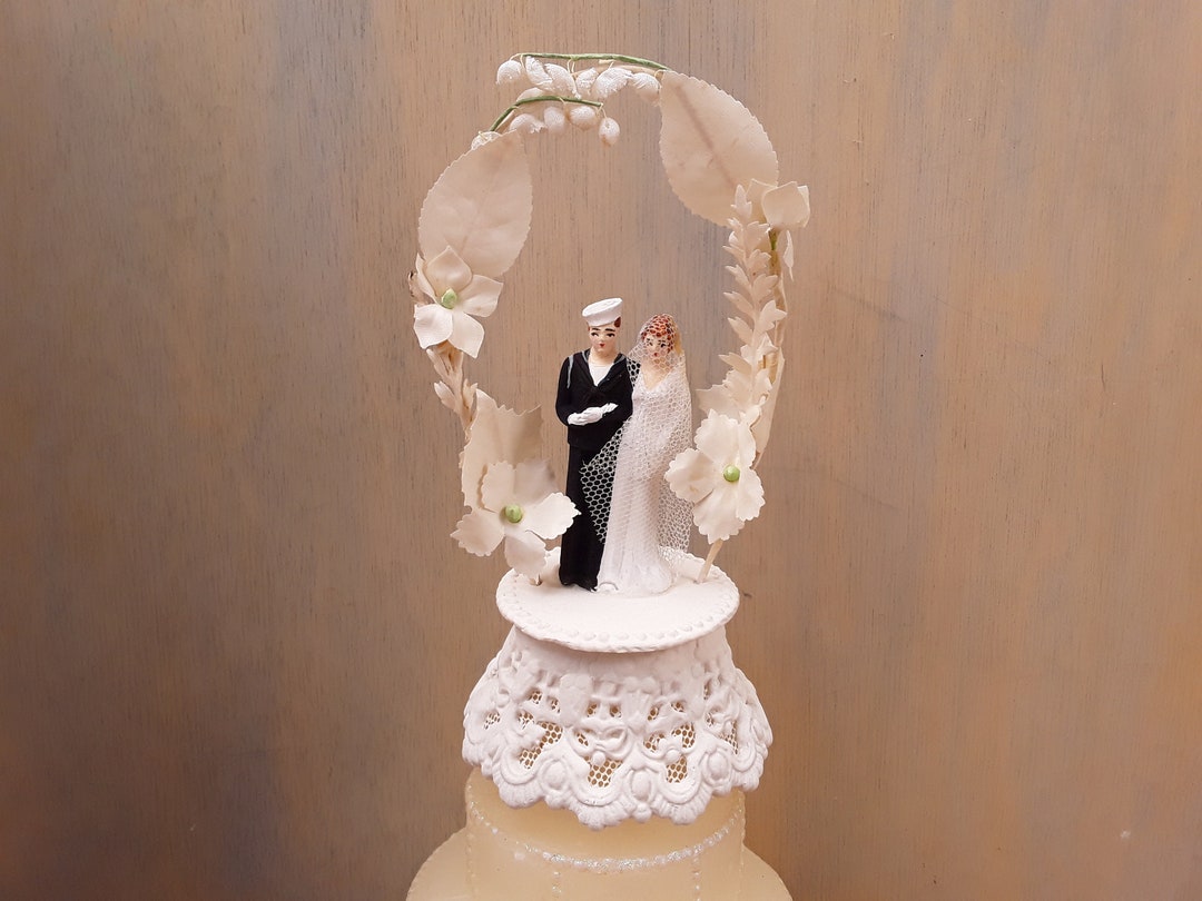 Vintage Navy Wedding Cake Topper - Military Wedding Cake Topper ...