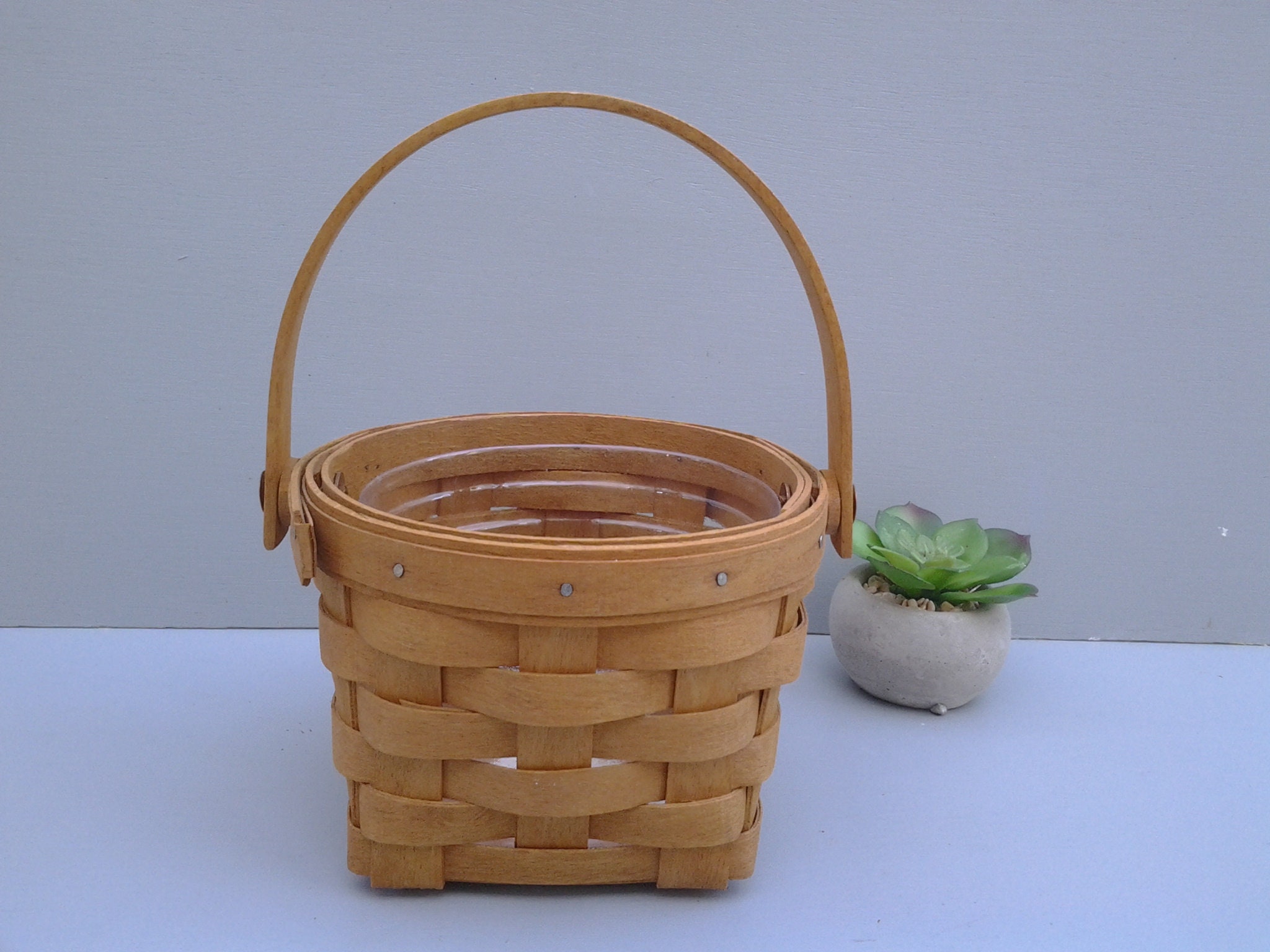 Vintage Longaberger Measuring Basket Basket With Lid 1995 - Etsy