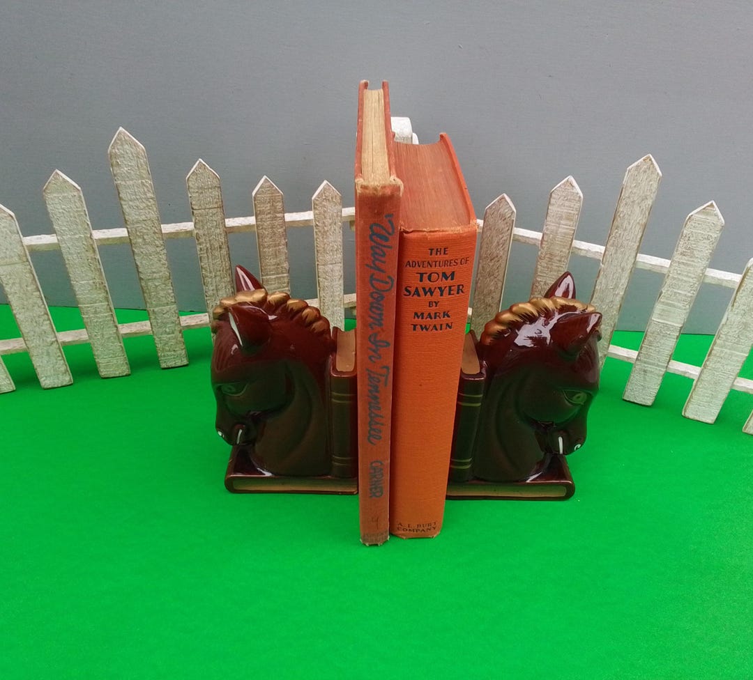 Vintage Horse Bookends - Enesco - Equestrian - Horse Decor - Horse Head ...
