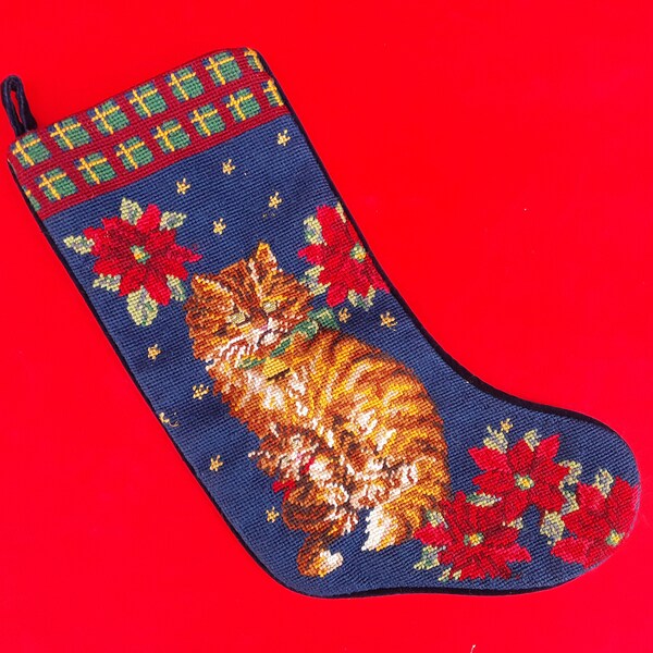 Cat Needlepoint - Etsy