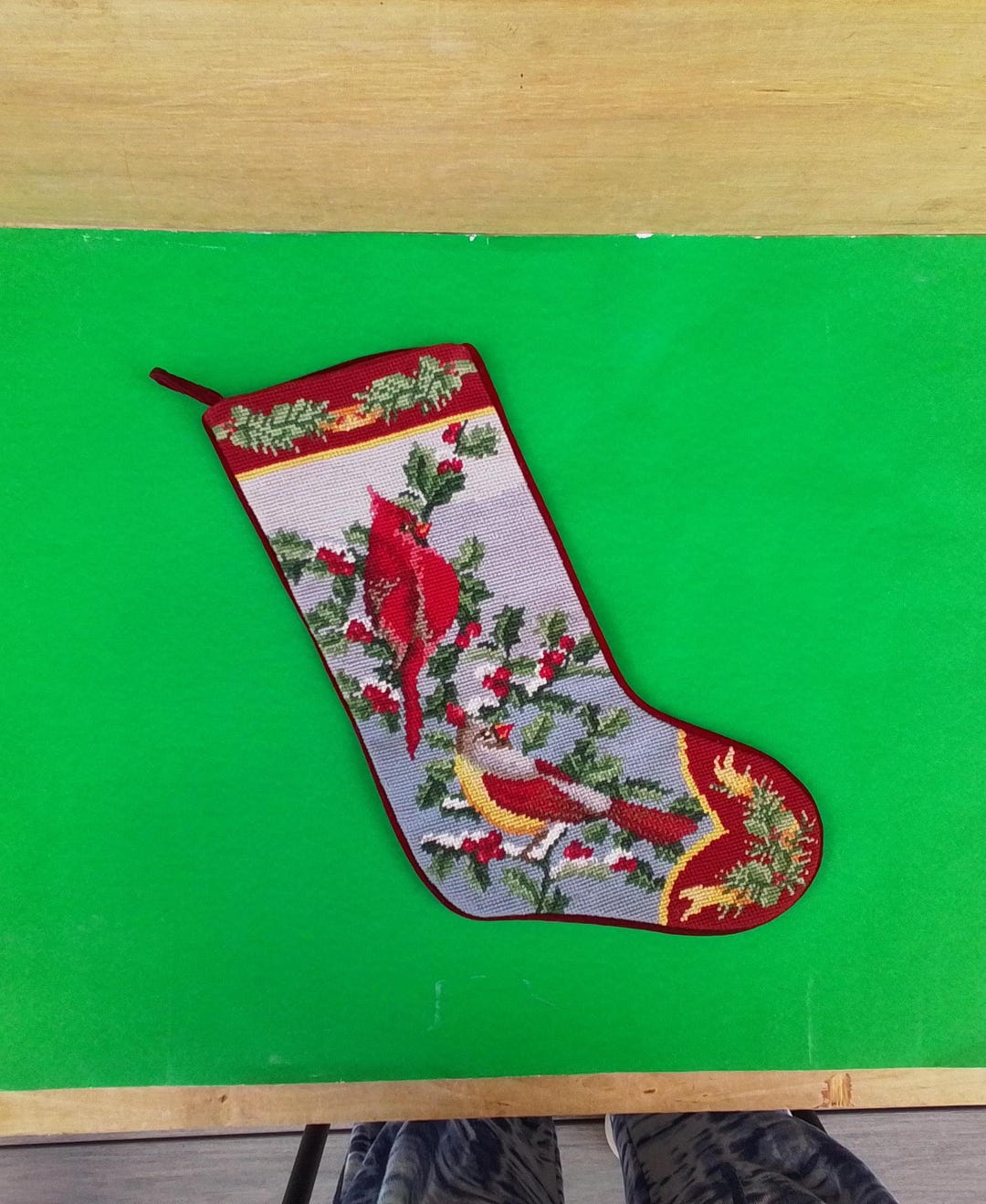Vintage Birds Stocking Red Male Cardinal Female Cardinal Wildlife ...