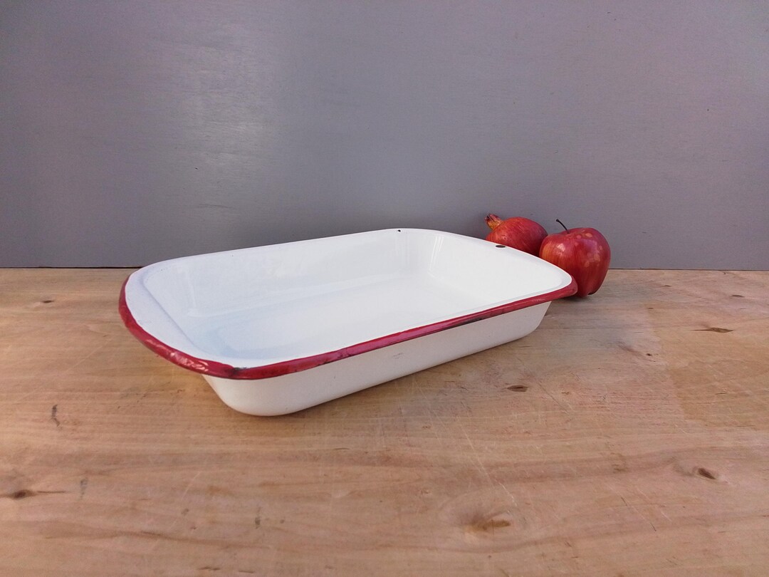 Vintage Enamelware Roasting Pan - Baking Pan - 13 X 9 - Graniteware ...