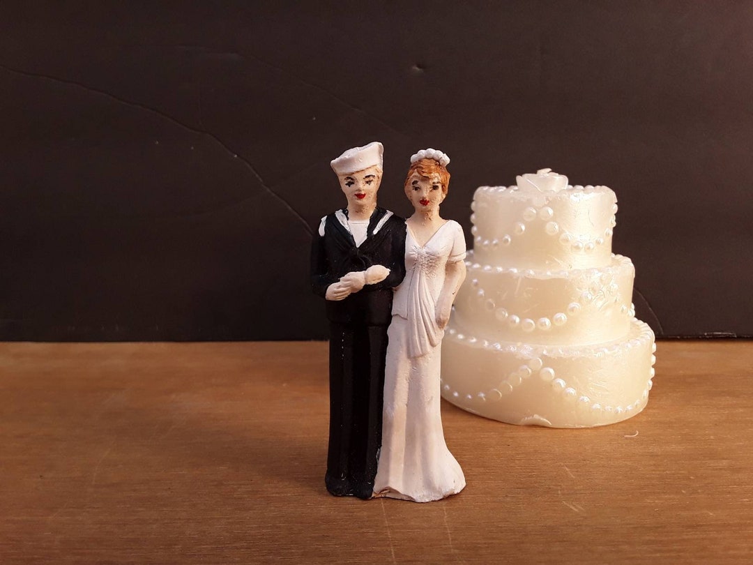 Vintage Navy Wedding Cake Topper - Navy Wedding - Sailor Cake Topper ...