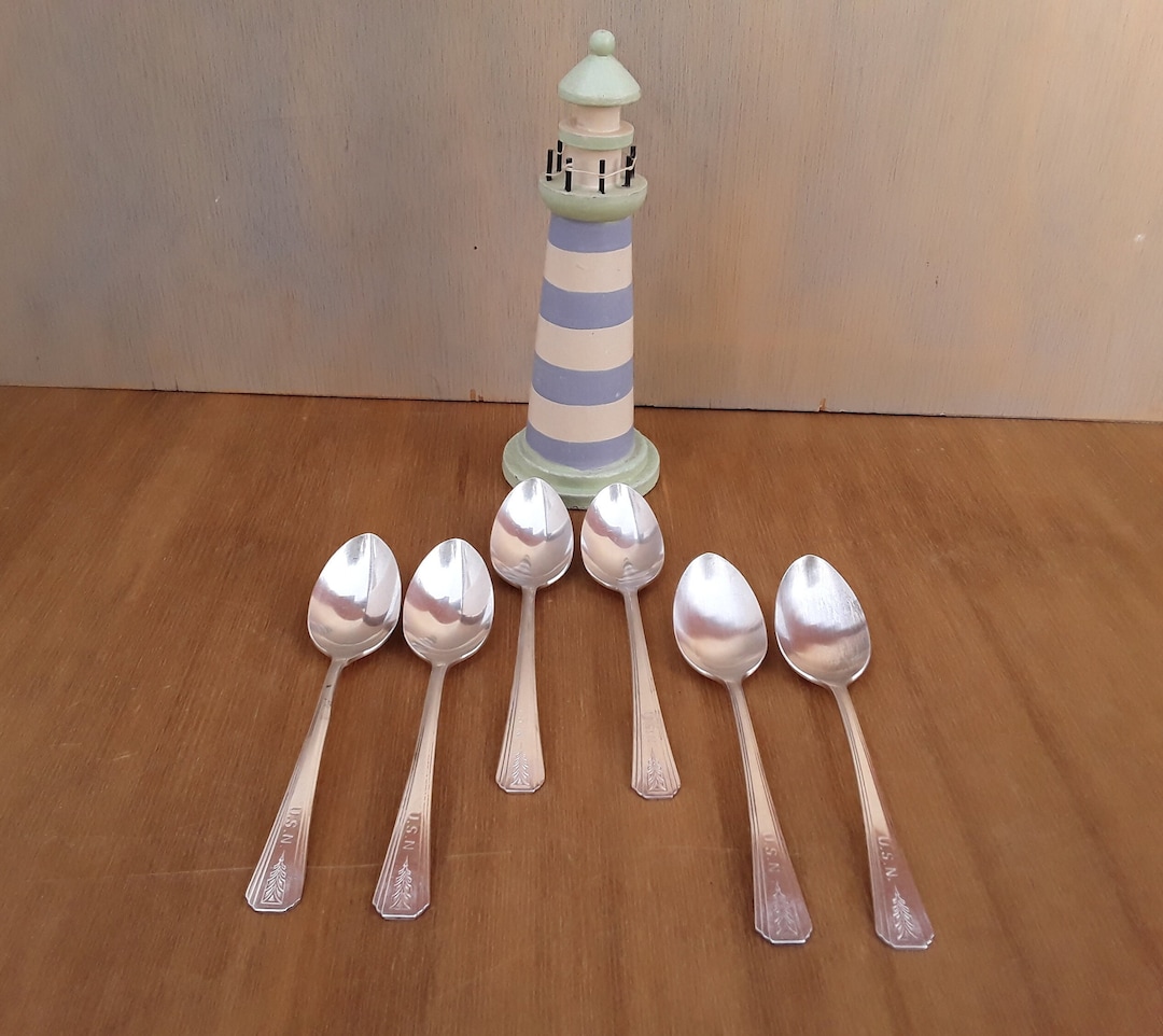 US Navy Teaspoons - Set of Six - Par Plate - USN - Oneida Community ...