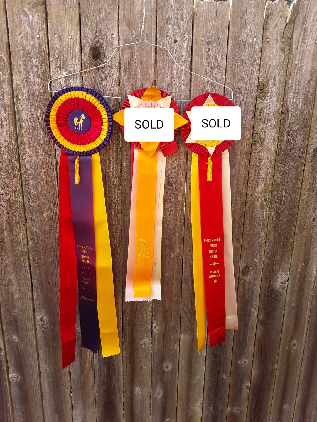 Vintage Horse Ribbons - ONE Ribbon - Equestrian - Horse Decor - Tassel ...