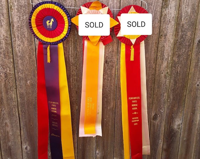 Vintage Horse Ribbons - ONE Ribbon - Equestrian - Horse Decor - Tassel ...