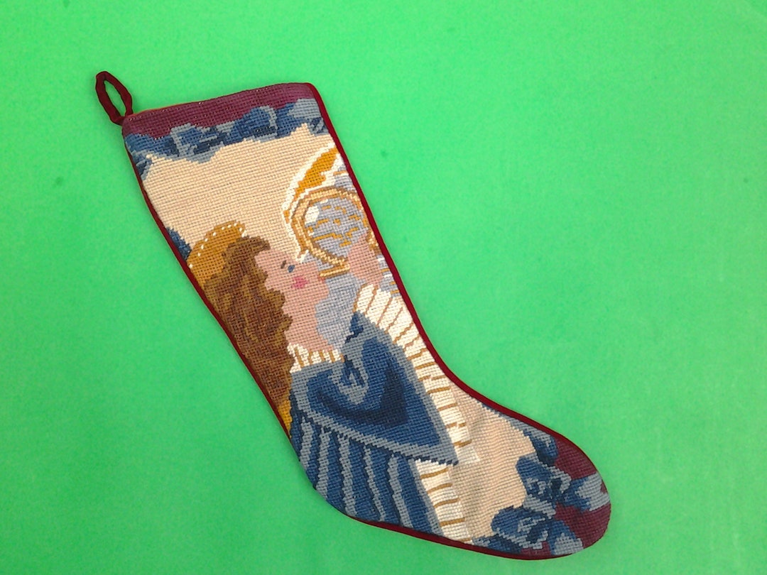Vintage Needlepoint Stocking - Angel Stocking - Christmas Decor ...