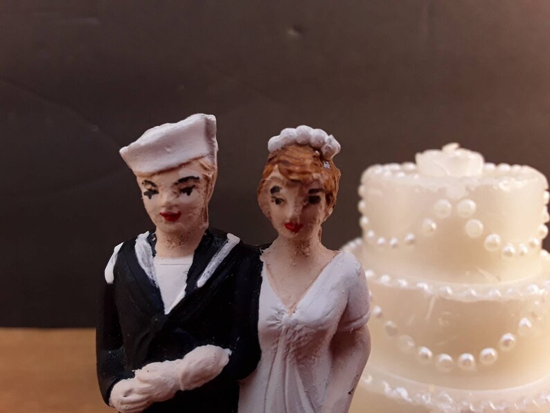 Vintage Navy Wedding Cake Topper Navy Wedding Sailor Cake - Etsy