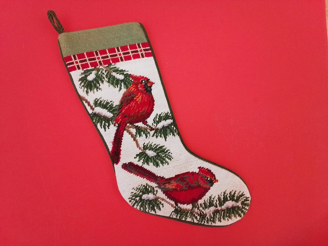 Vintage Bird Stocking - Red Male Cardinals - Bird - Wildlife Stocking ...