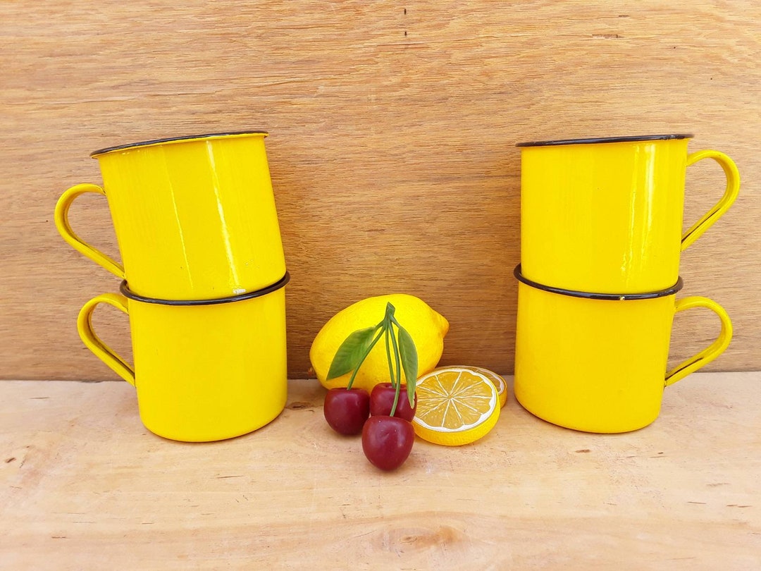 Vintage Enamelware Mugs - Enamel Coffee Mugs - Camping Mugs ...