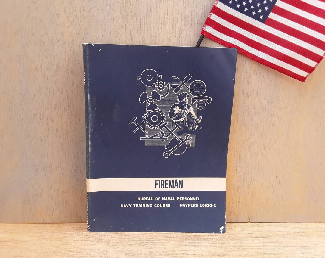 Vintage Navy Training Course Book - Fireman Training Course - Military ...