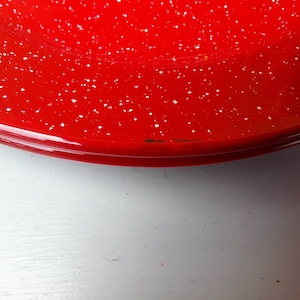 Vintage Red Enamelware Dinner Plates - Graniteware - Enamelware Plates ...