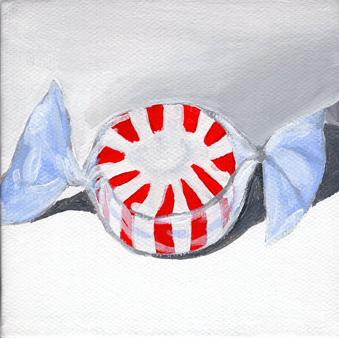 Peppermint Candy Acrylic Painting | Digital Download Printable Art ...