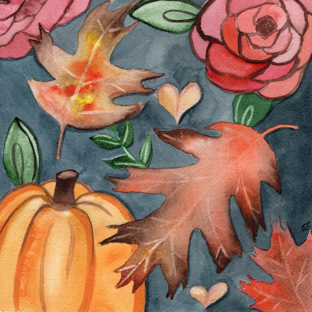 Fall Colors Watercolor Painting | Digital Download Printable Art | Fall ...