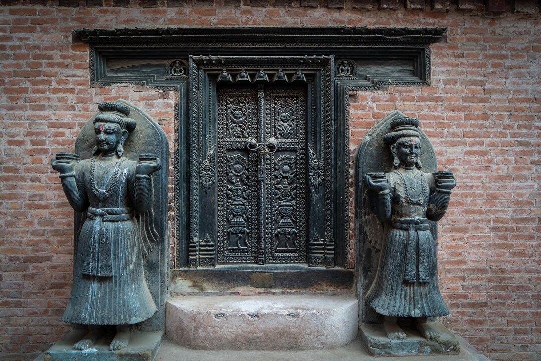 Newari Architecture Door in Nepal | Original Photography Wall Art - Etsy