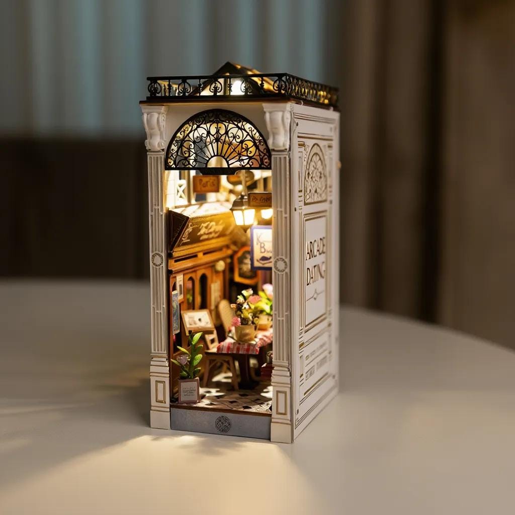 Arcade Dating Mini Alley – DIY Book Nook, Fantasy Booknook Kit With LED ...