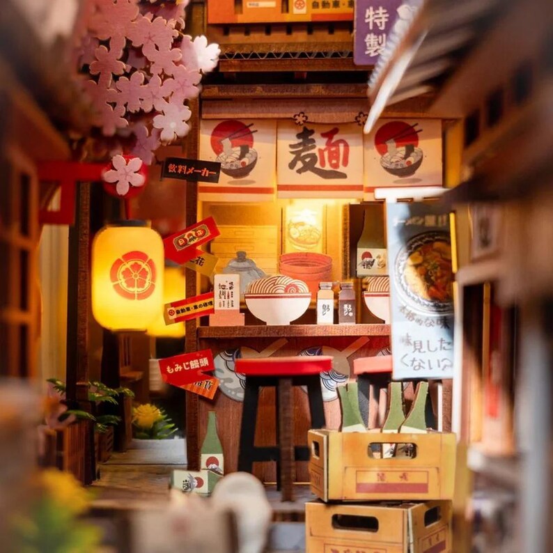 Japanese Book Nook Kit – Sakura Wine Alley Bookshelf Insert, Japan ...