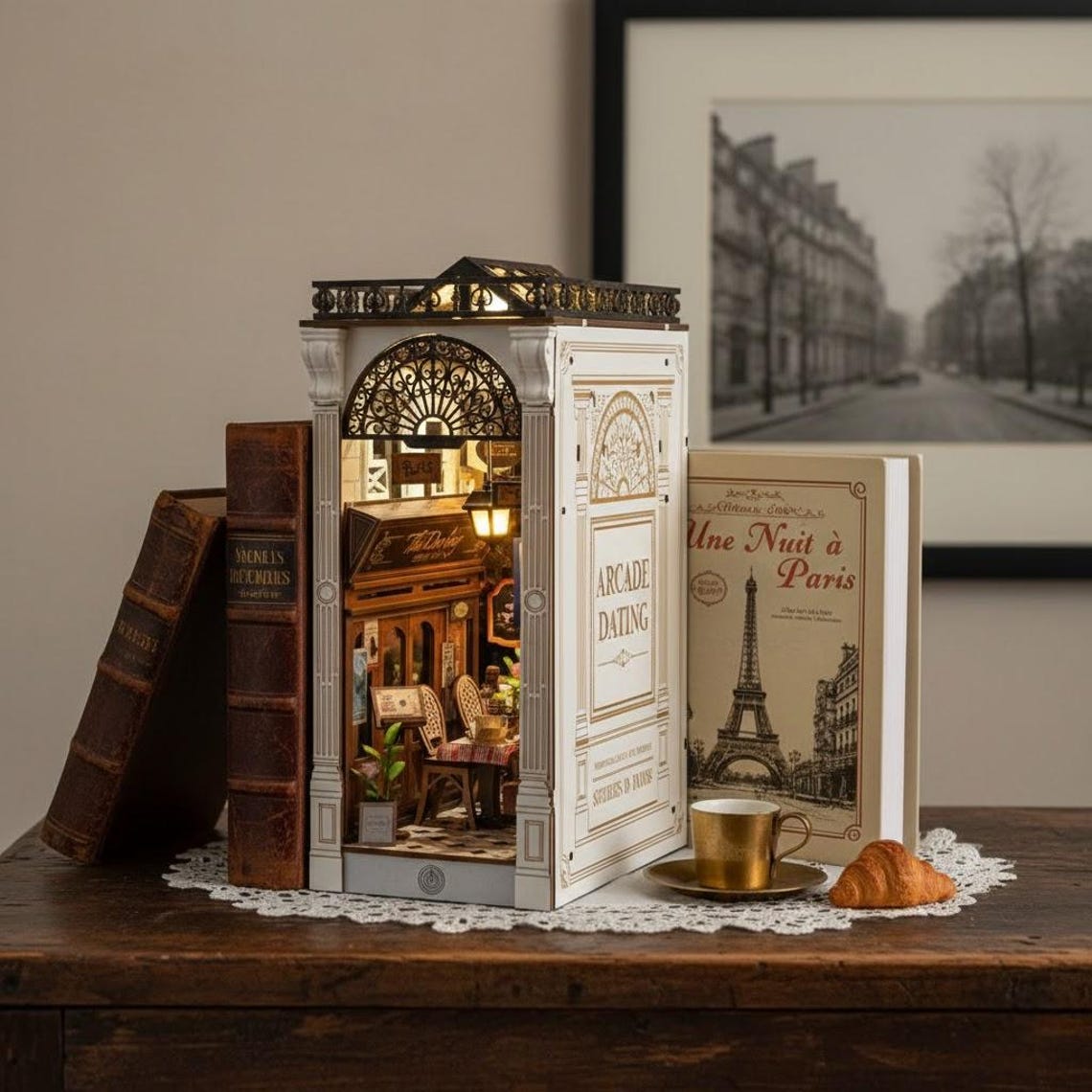 Arcade Dating Mini Alley – DIY Book Nook, Fantasy Booknook Kit With LED ...