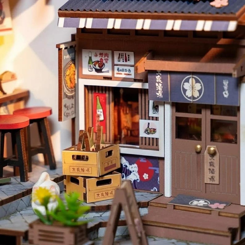 Japanese Book Nook Kit – Sakura Wine Alley Bookshelf Insert, Japan ...