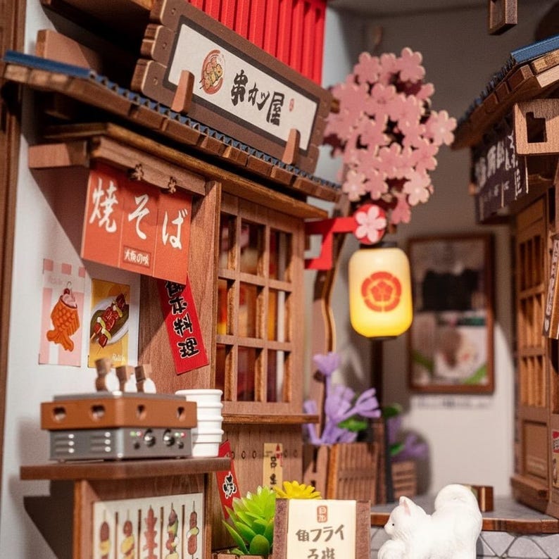 Japanese Book Nook Kit – Sakura Wine Alley Bookshelf Insert, Japan ...
