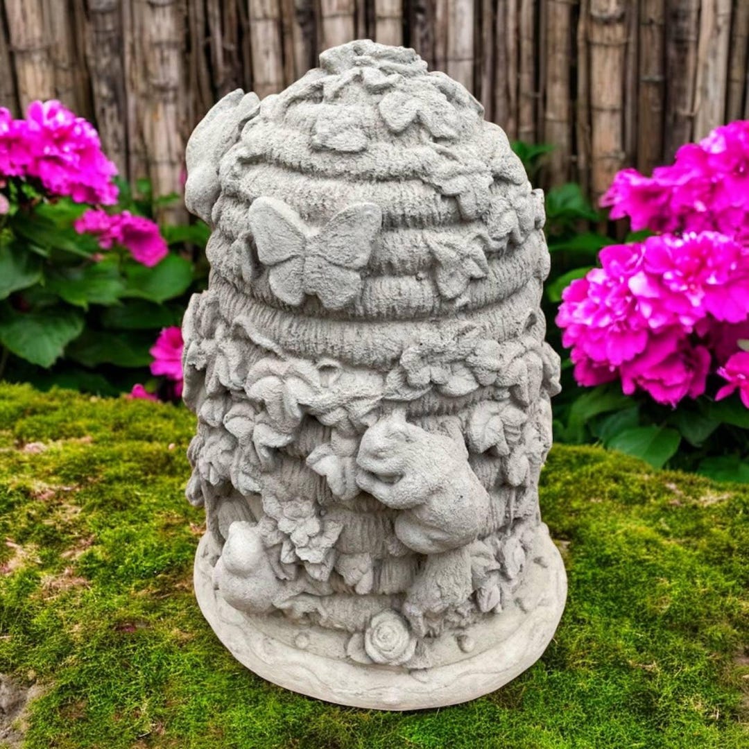 Massive Beehive Concrete Statue Outdoor Bee Skep Large Sculpture Yard ...