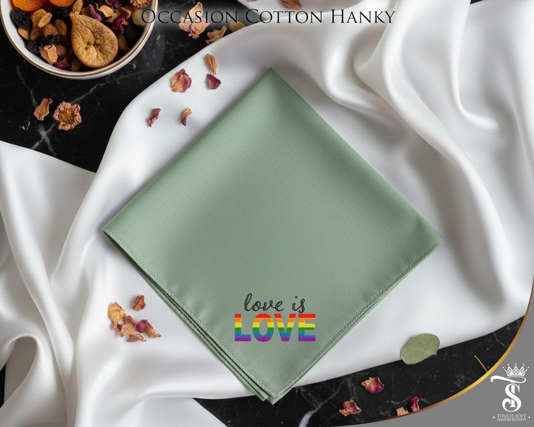 Embroidered LGBTQ Design Personalized Rayon Handkerchief Custom Name ...