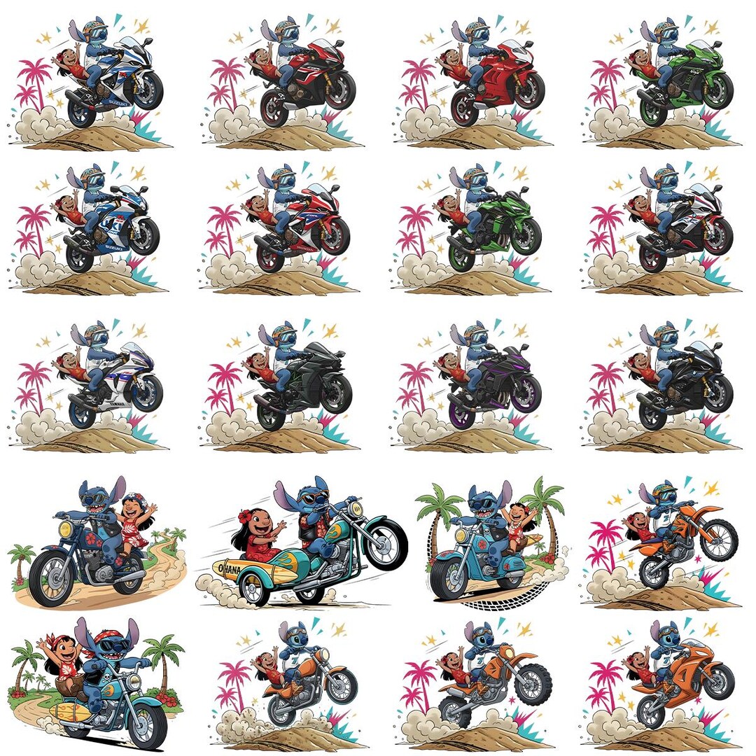 Lilo and Stitch Bike Bundle Png, Stitch Riding Bike Png, Cute Stitch ...