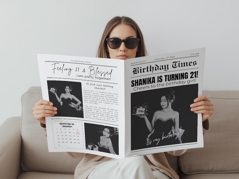 21st Birthday Newspaper: Custom Newspaper Template 21st Birthday Gift ...