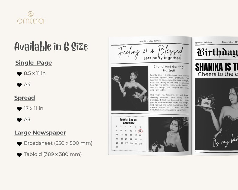 21st Birthday Newspaper: Custom Newspaper Template 21st Birthday Gift ...