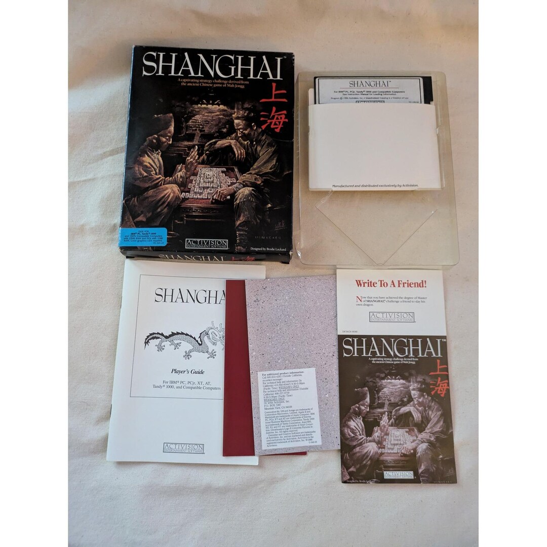 Shanghai Activision Strategy Board Game IBM PC Tandy Floppy Disk Box - Etsy
