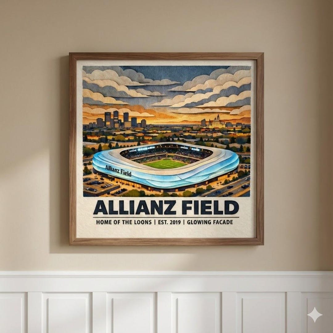 Allianz Field Stadium Map | MLS Soccer Art Print | Minnesota Football ...