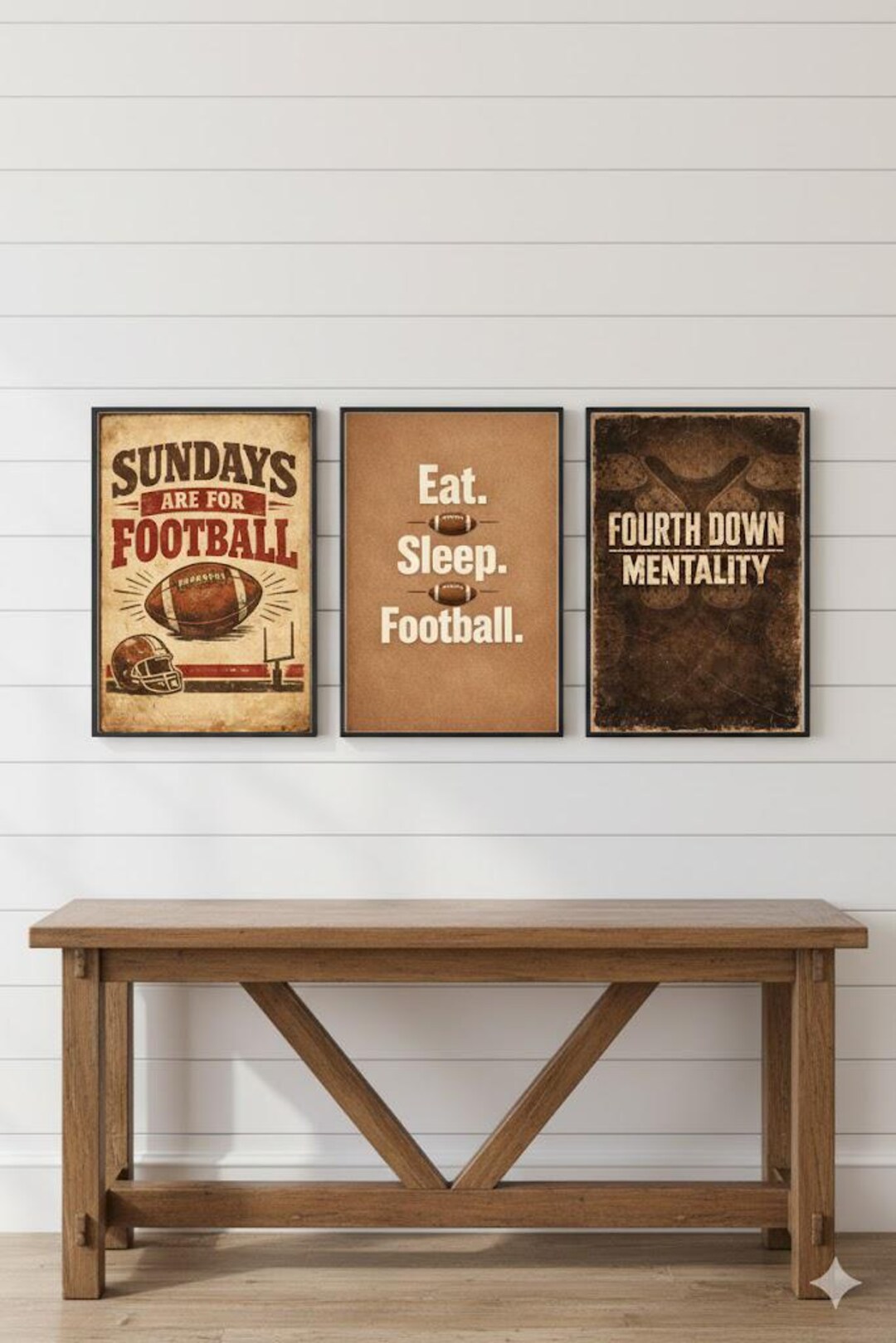 American Football Wall Art Set | 3 Printable Sports Posters | Vintage ...