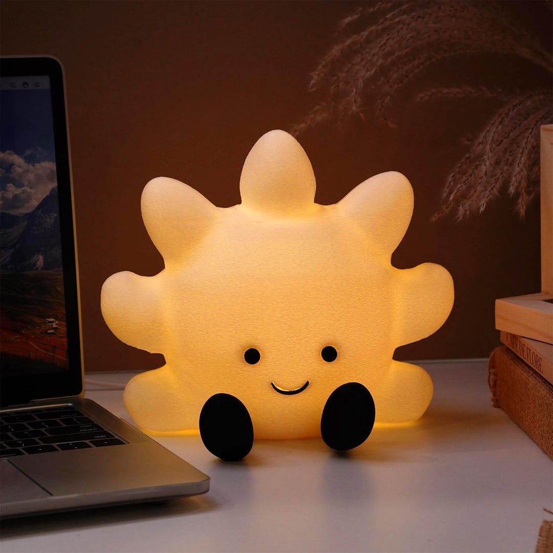 Sun Night Lamp, Warm Glow Light, Jellycat Kids Room Decor, 3D Printed ...