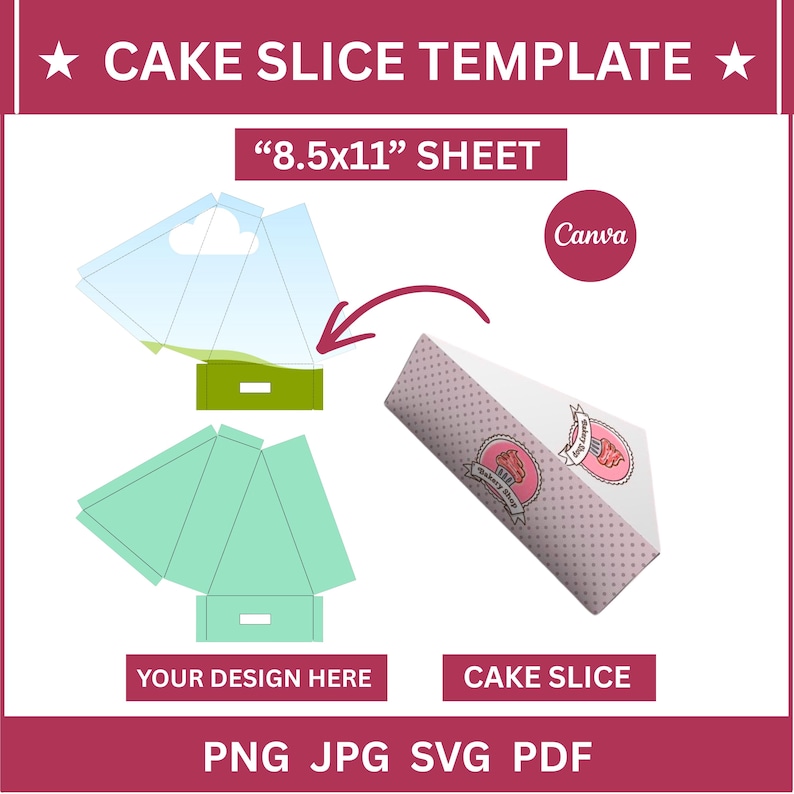 Cake Slice Template SVG | DIY Cake Slice Design | Printable Dessert ...