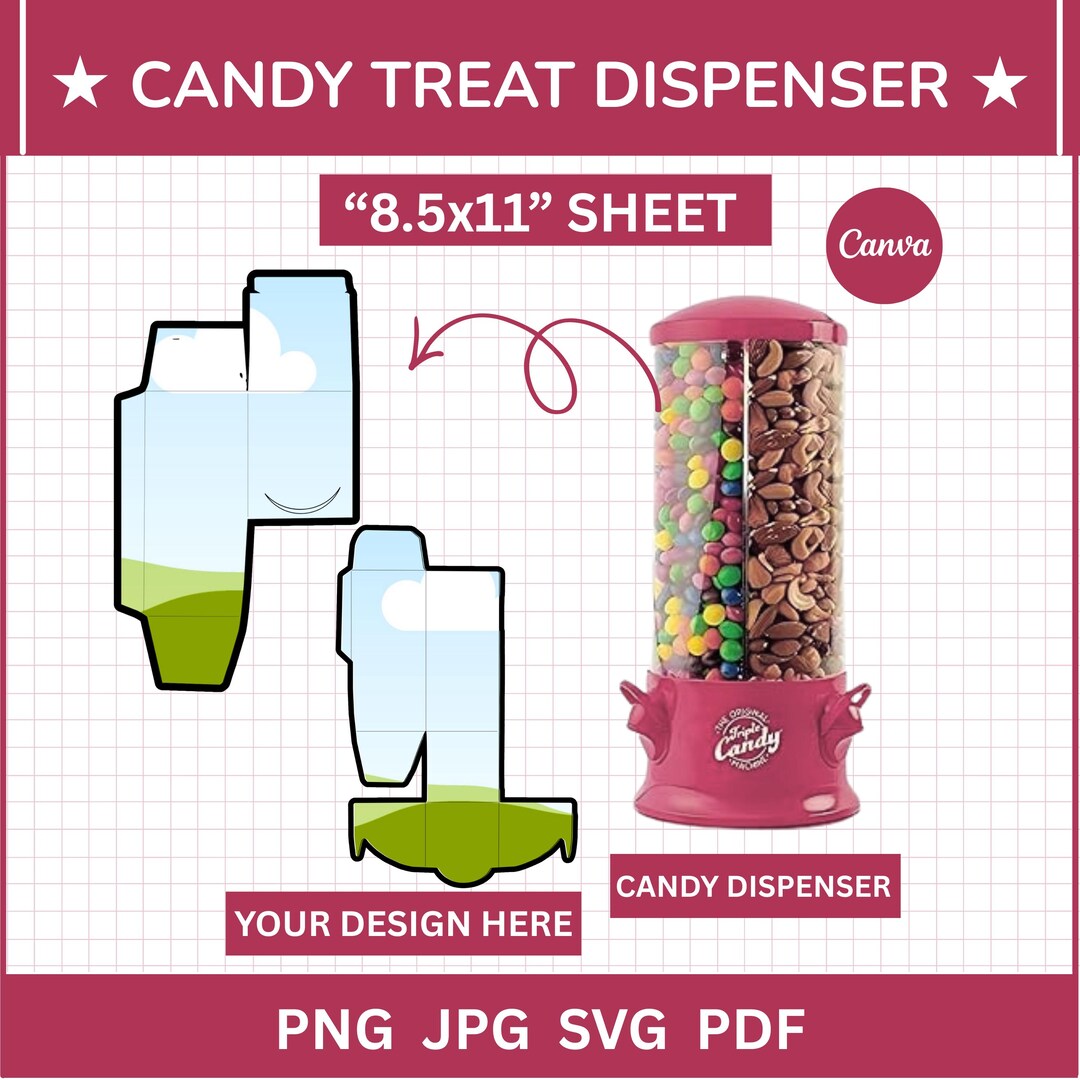 Candy Treat Dispenser Template | DIY Printable Candy and Snack Box ...